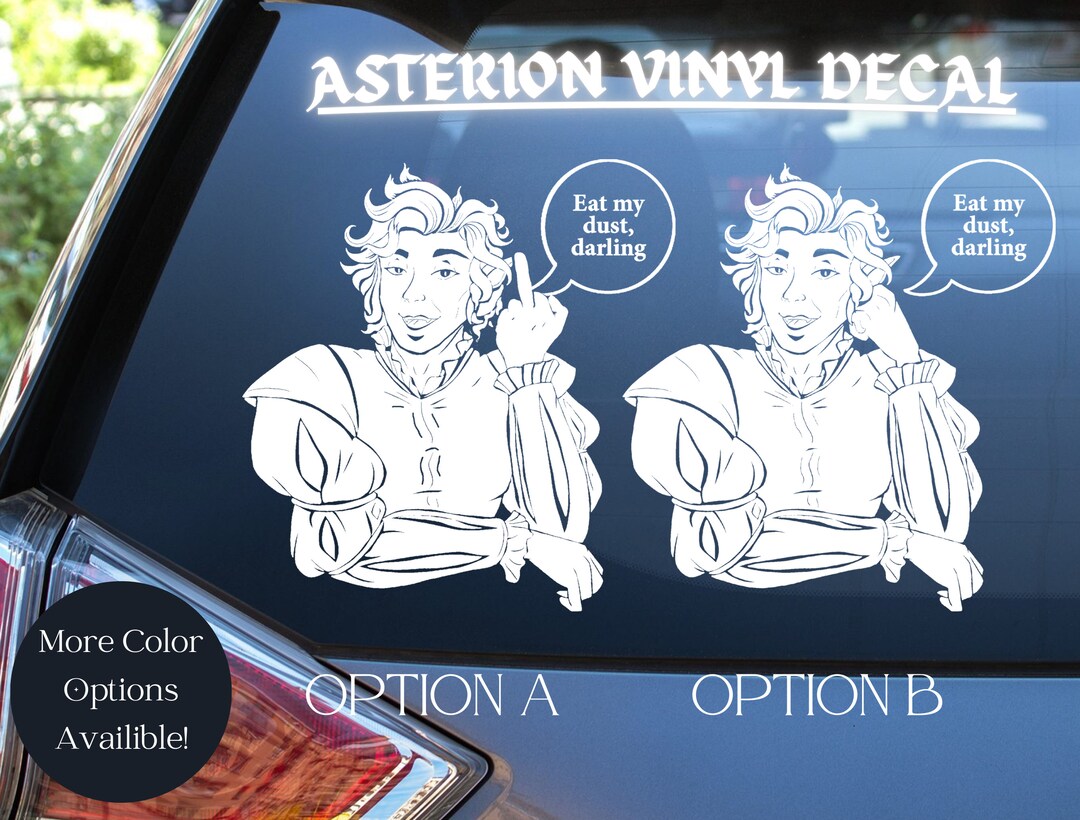 Fan Made Funny BG3 Astarion Vinyl Decal "eat My Dust, Darling" Bumper ...