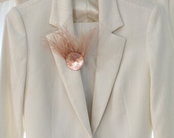 Ostrich Feather Brooch | Etsy