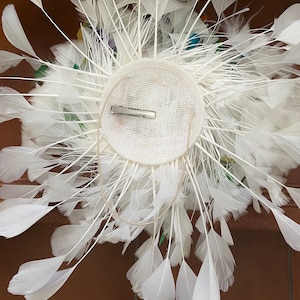 Statement White Feather Hat, Soft Pastel Colours With White Feather ...