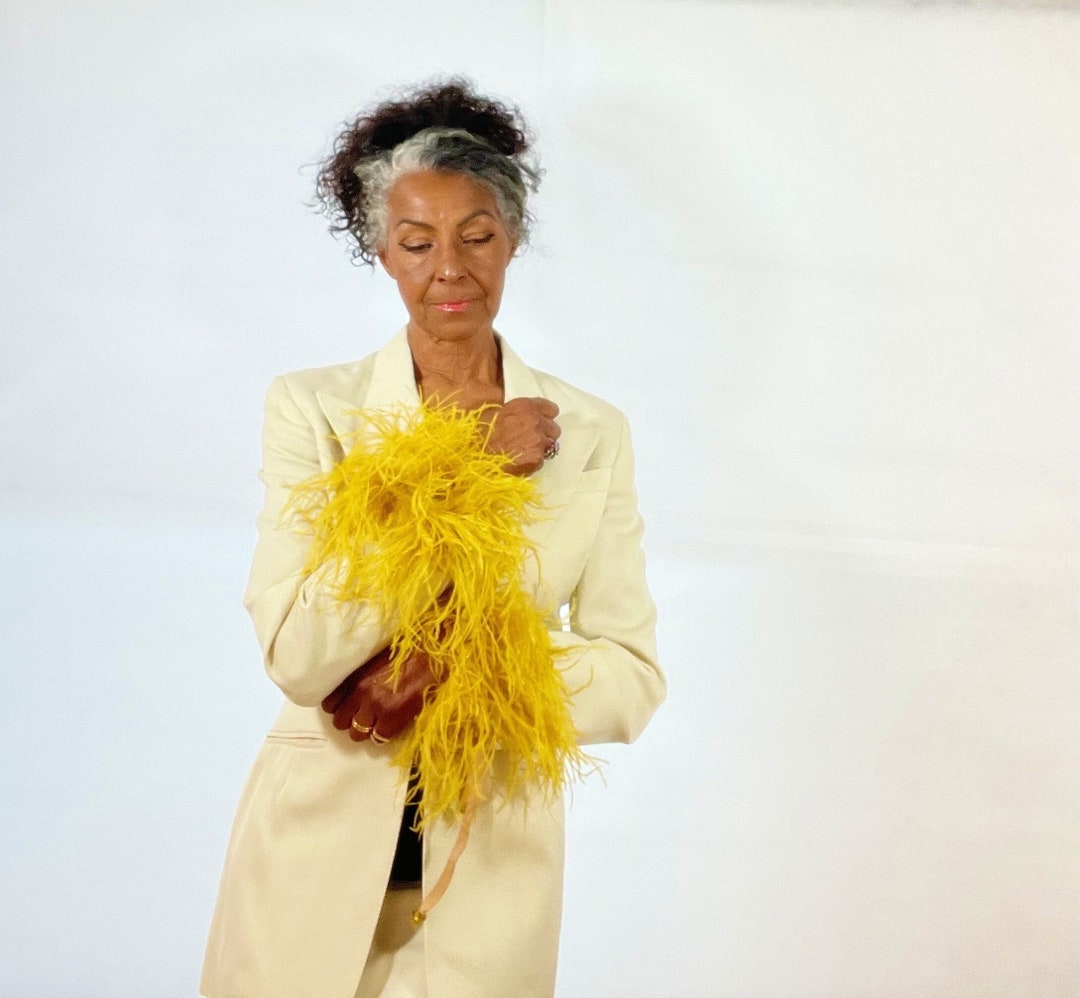 Fluffy Gold Ostrich Feather Wrist Cuffs: Adjustable Bangle Bracelet - Etsy