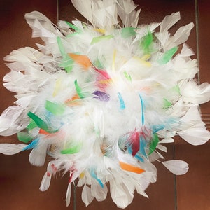 Statement White Feather Hat, Soft Pastel Colours With White Feather ...