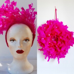 Fuchsia Pink Decorative Head Band, Stunning Feathered Head Dress, Pink ...