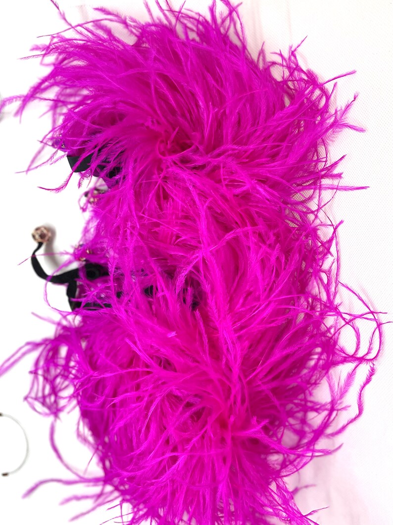 Magenta Ostrich Feather Wrist Cuffs: Adjustable Pink Feather Bangles - Etsy