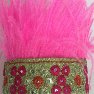 Bright Pink Festive Arm Bracelets,. Pink Ostrich Feather Arm Garters ...
