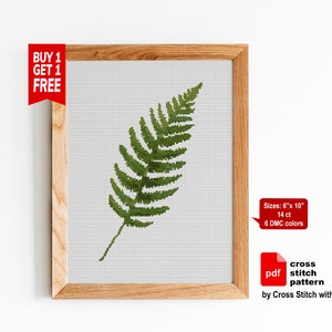 Fern Cross Stitch Pattern. Plant Cross Stitch PDF. Homely Plant ...