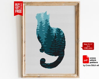 Cat Counted Cross Stitch Pattern - Etsy