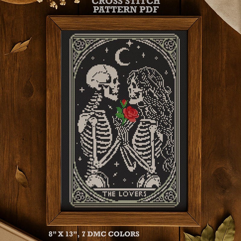 Red Roses Goth Cross Stitch - Etsy