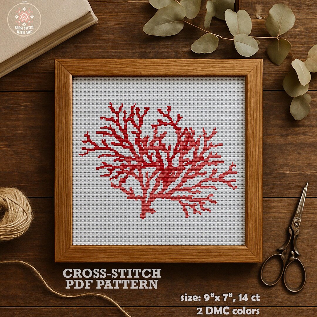 Sea Coral Cross Stitch Pattern: Modern Nautical Design (PDF) - Etsy