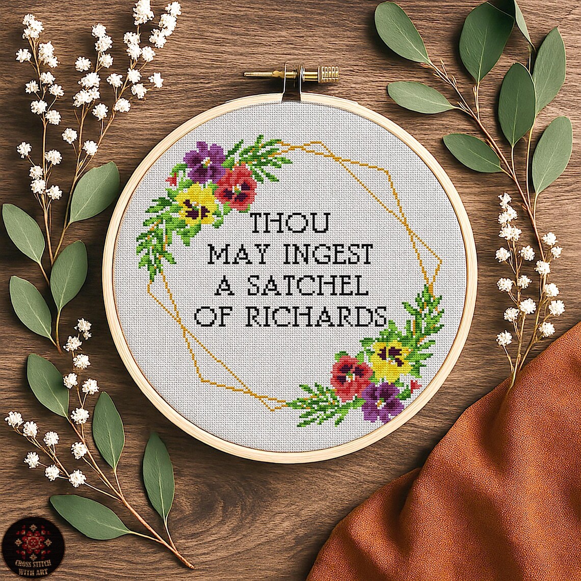 Snarky Swearing Cross Stitch Pattern: Thou May Ingest (PDF Download) - Etsy