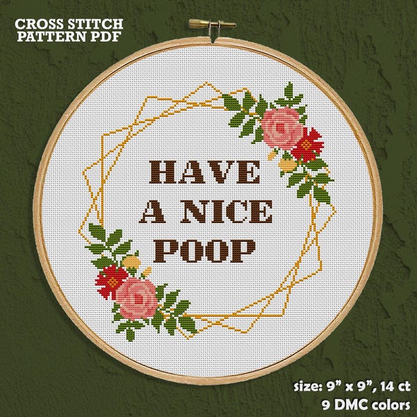 Poop Cross Stitch - Etsy