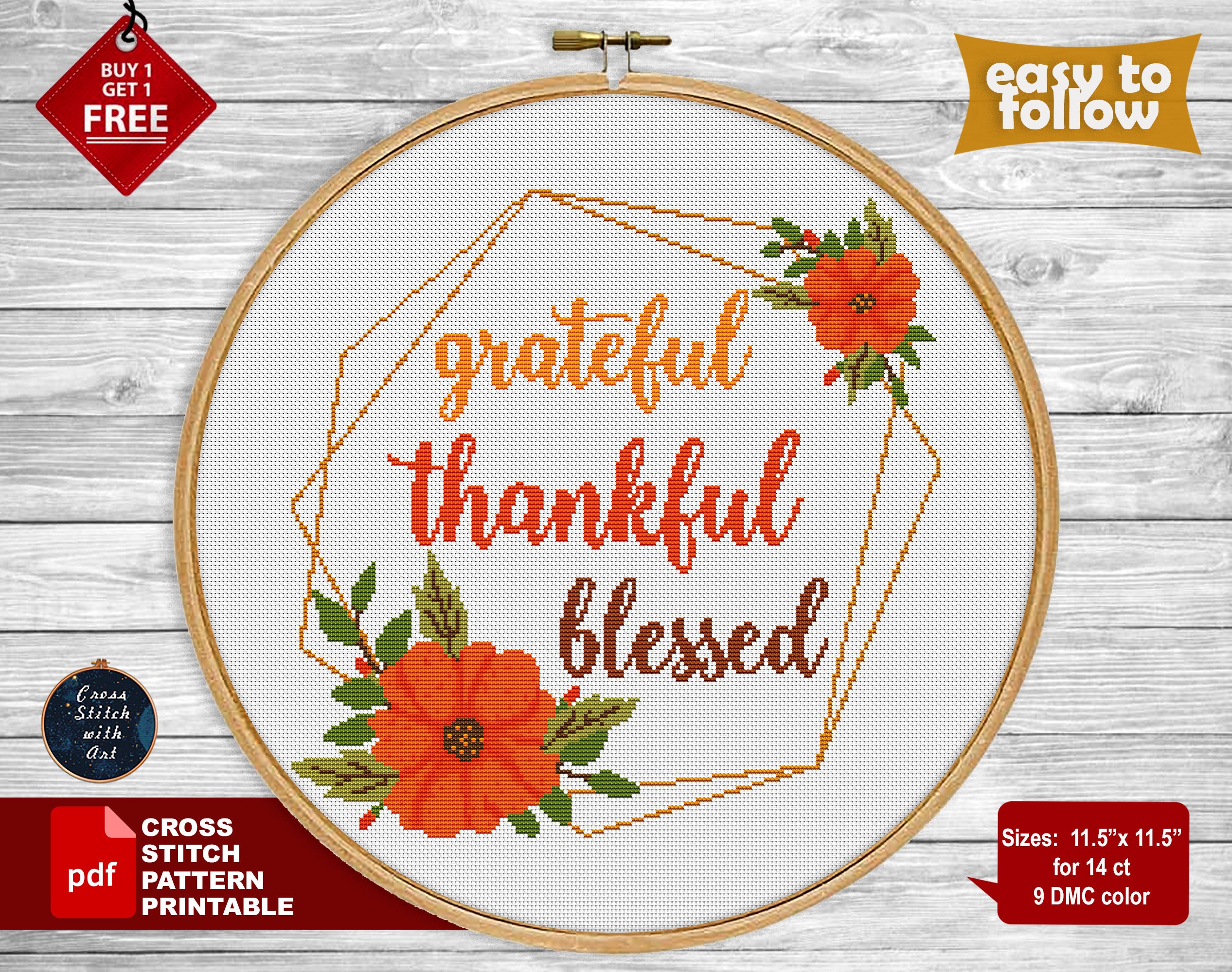 Thanksgiving Cross Stitch Pattern. Holiday Cross Stitch PDF. - Etsy