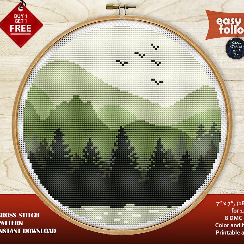 Mountain Cross Stitch Pattern - Etsy