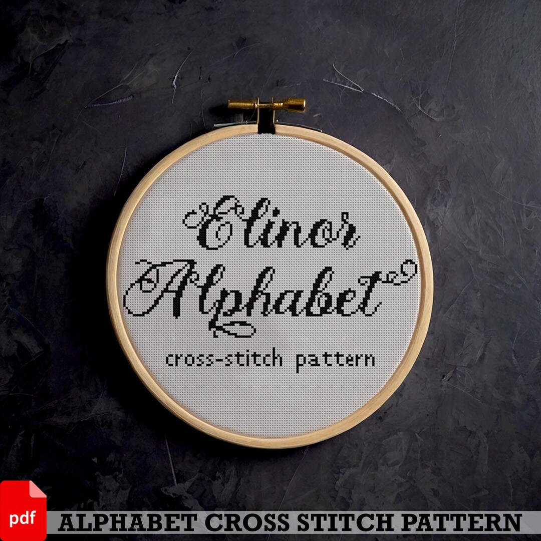 Calligraphy Font Alphabet Cross Stitch Pattern | Cursive ABC (PDF ...