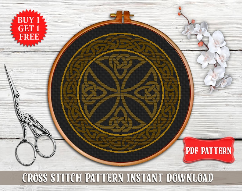 Celtic Cross Stitch Pattern. Irish Ornament Cross Stitch - Etsy