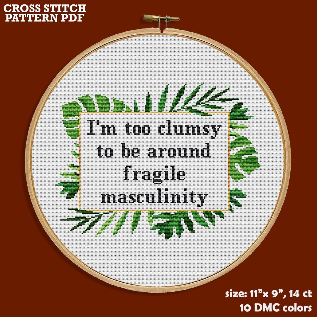 Feminist Cross Stitch Pattern PDF. Sassy Snarky Embroidery Design ...