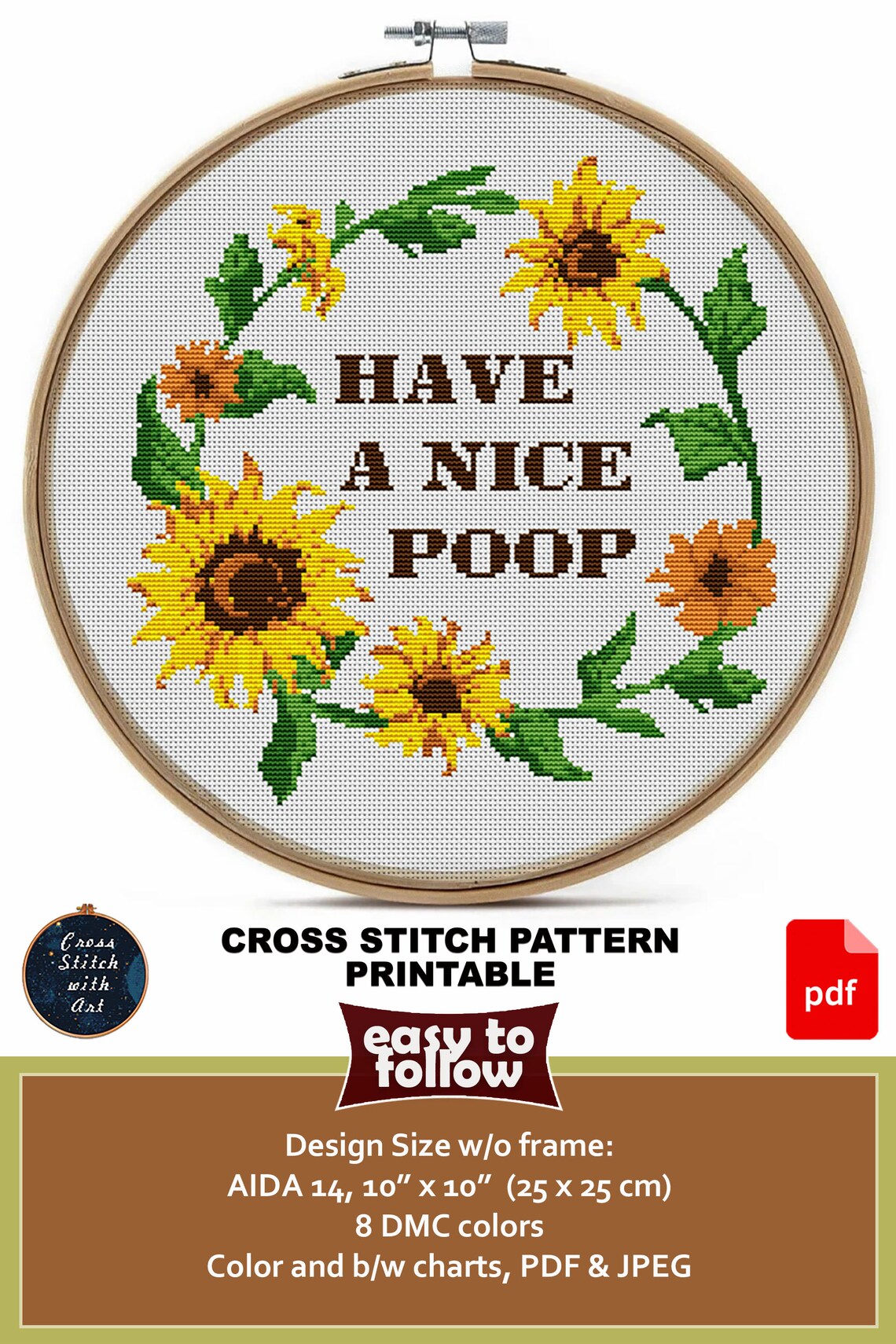 Have a Nice Poop Cross Stitch Pattern. Snarky Cross Stitch - Etsy