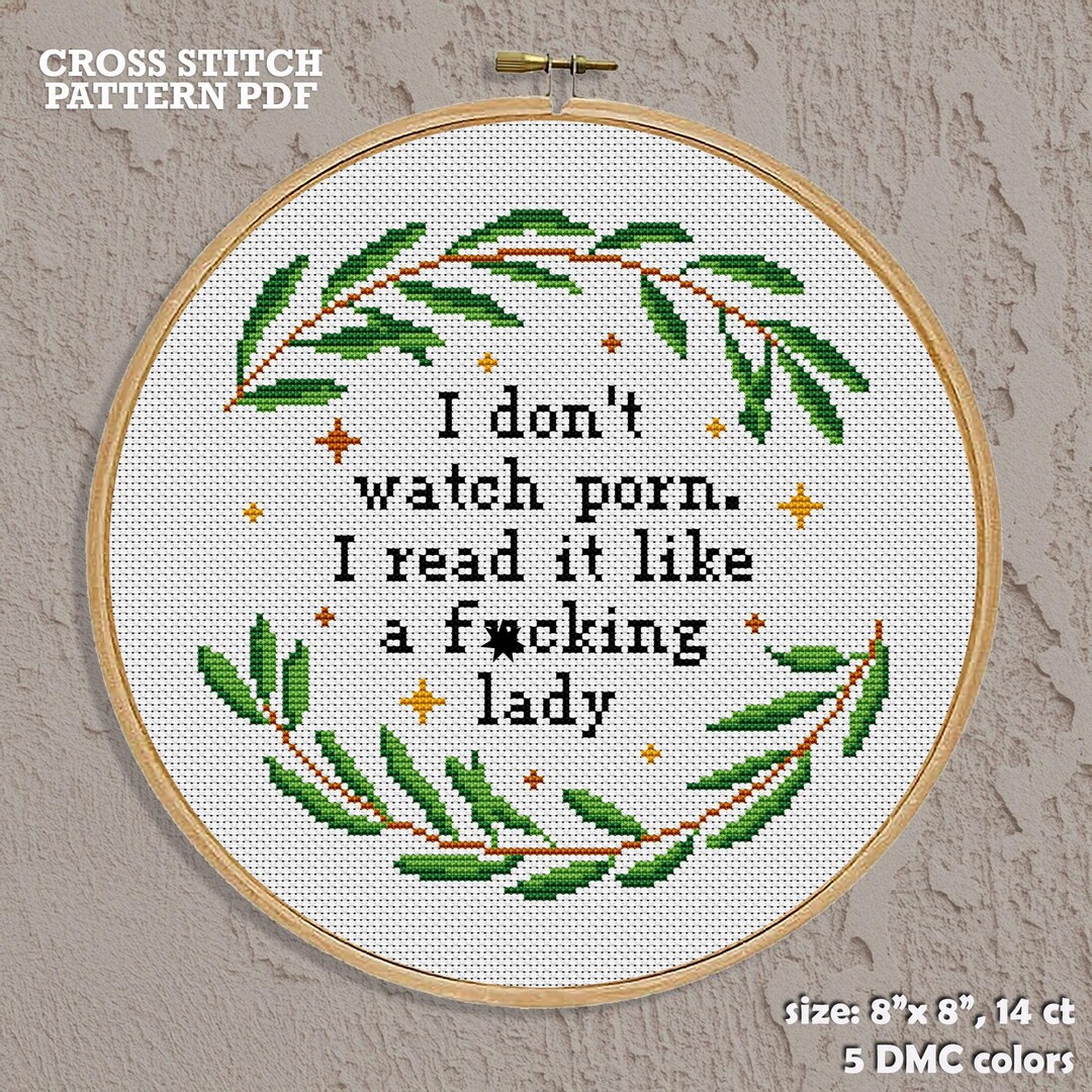 Funny Cross Stitch Pattern – "i Read It Like A Lady" Sassy Quote (PDF ...