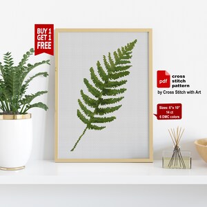 Fern Cross Stitch Pattern. Plant Cross Stitch PDF. Homely Plant ...