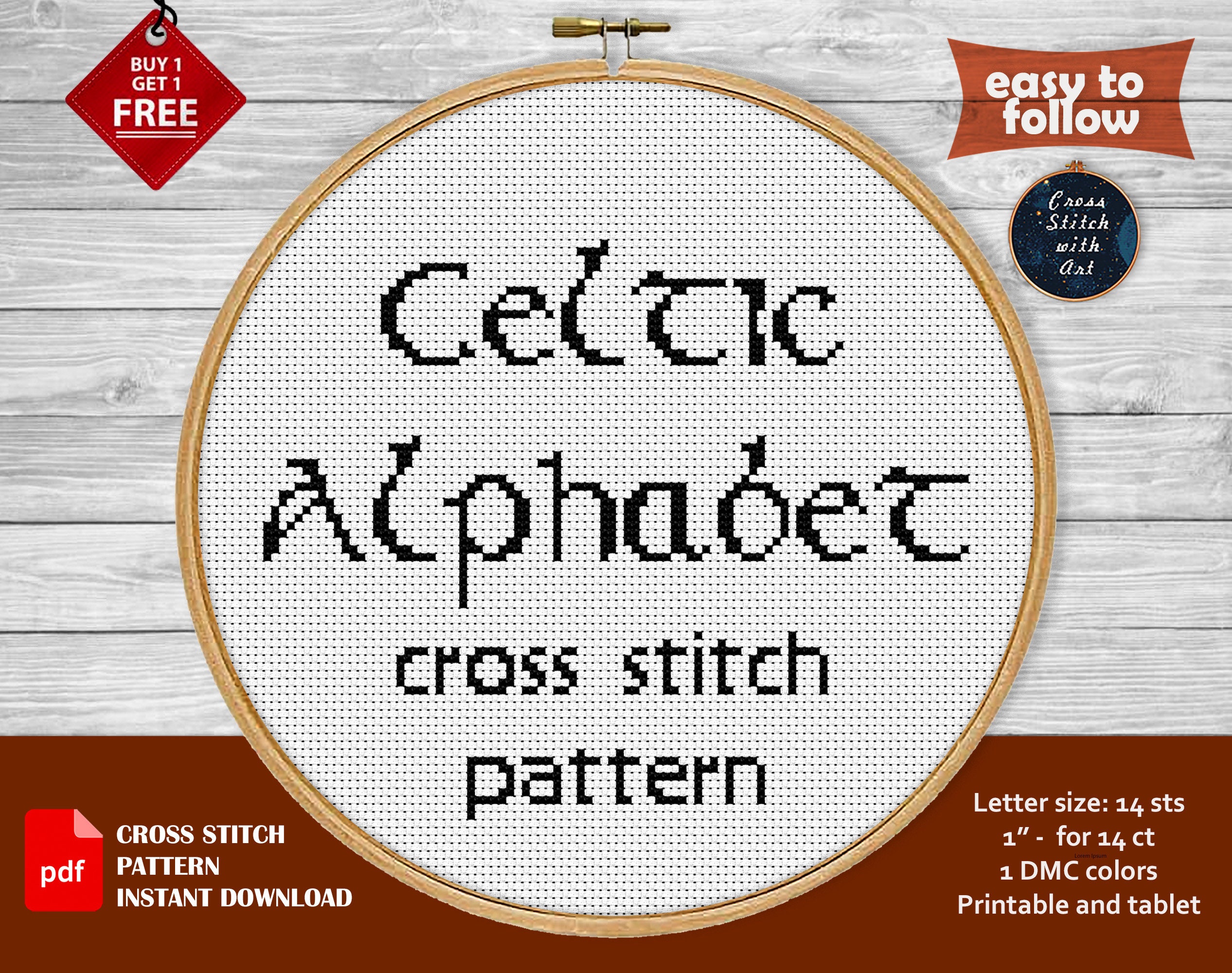 Celtic Font Cross Stitch Pattern. ABC Cross Stitch Funny. - Etsy UK