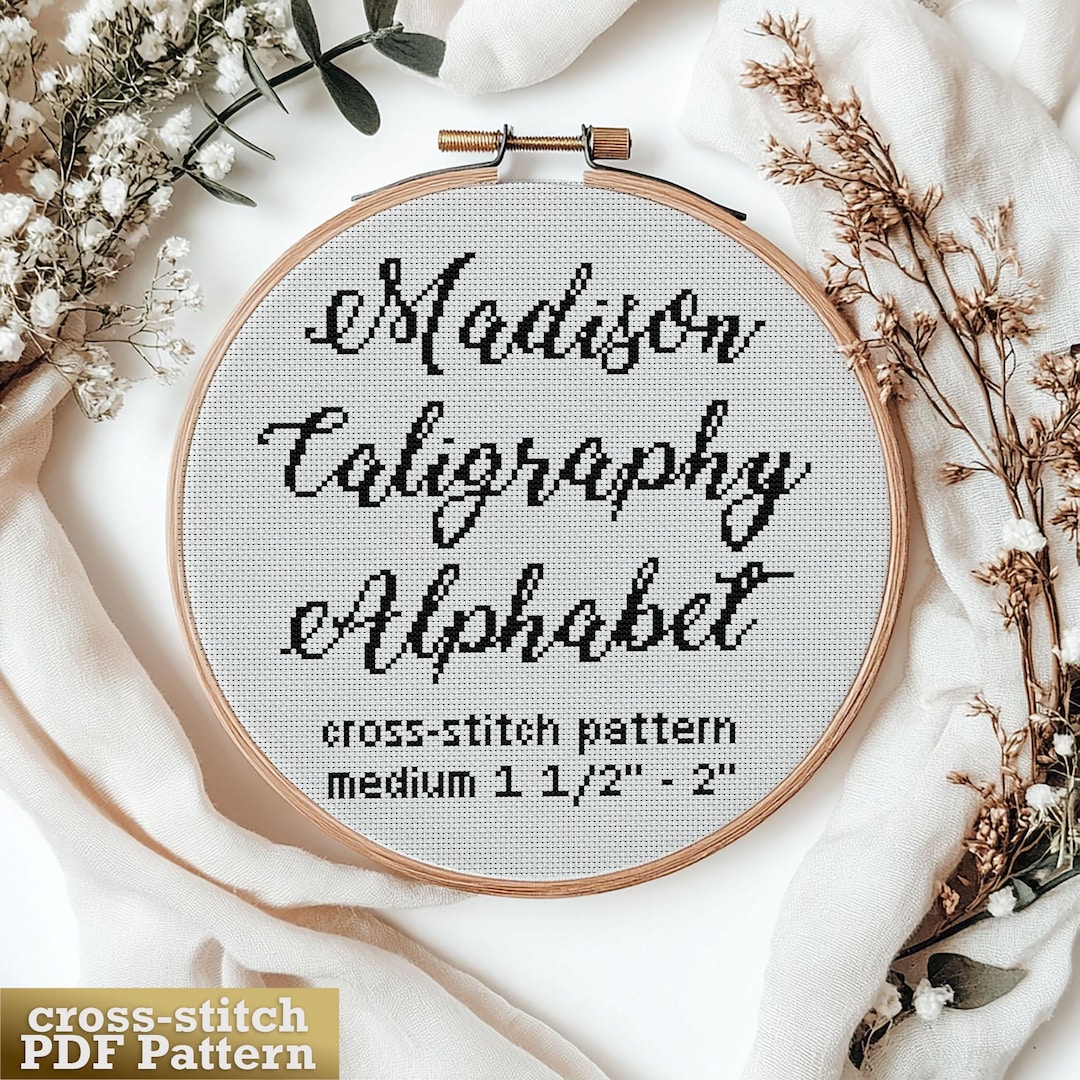 Calligraphy Alphabet Cross Stitch Pattern | Madison Script (PDF Pattern ...