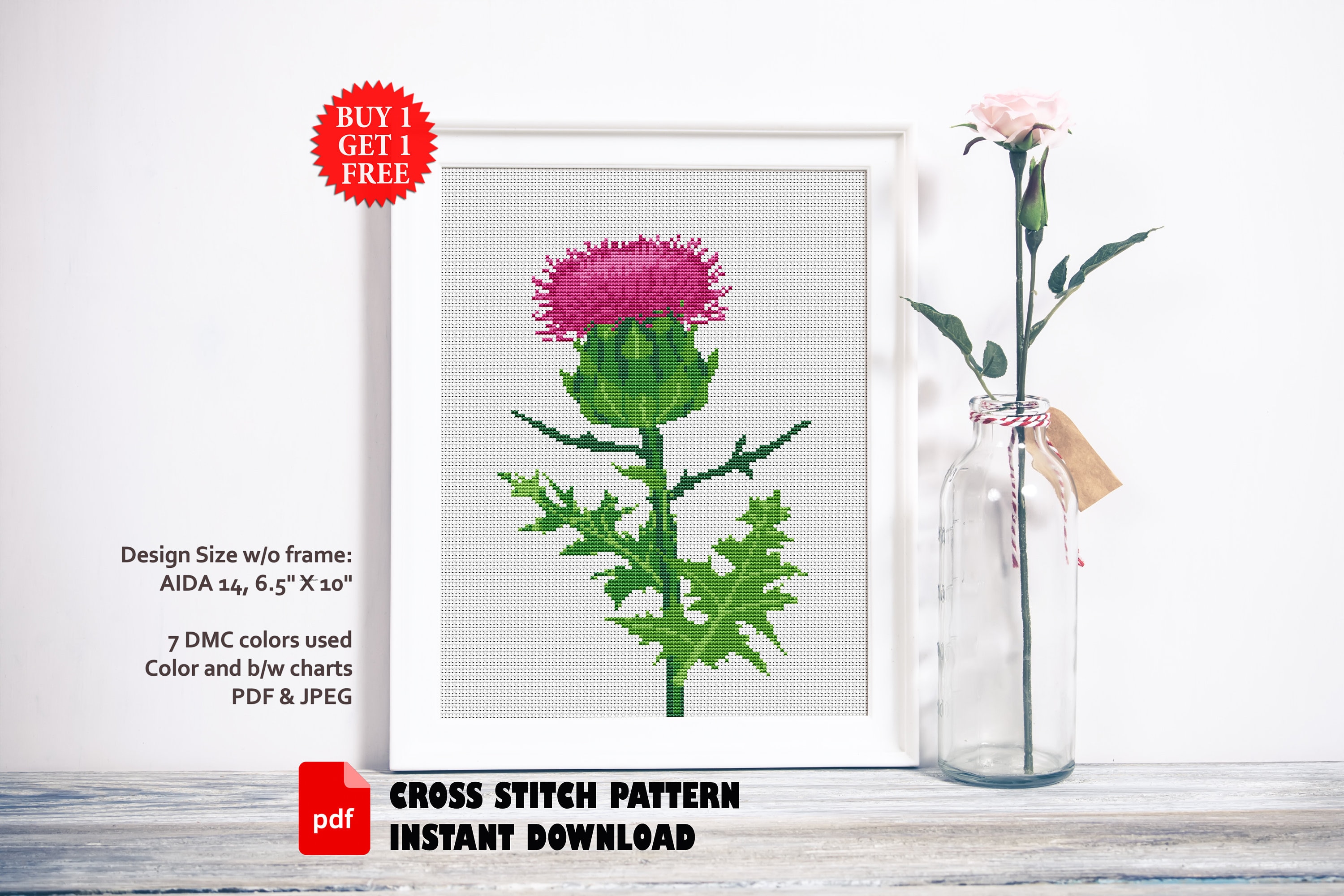 Free thistle embroidery pattern - issepaul