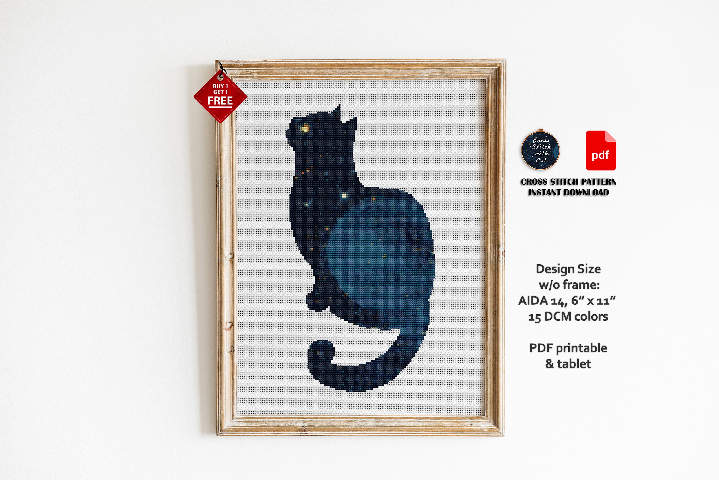 Cat Cross Stitch Pattern. Animal Cross Stitch PDF. Nature - Etsy