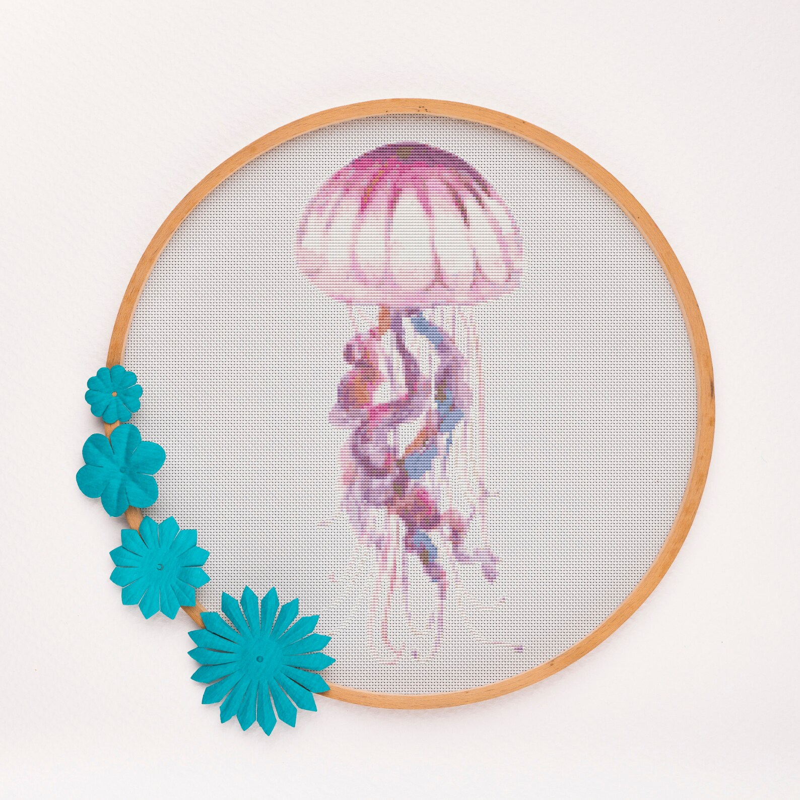 Jellyfish Cross Stitch Pattern PDF Watercolor Medusa Cross - Etsy