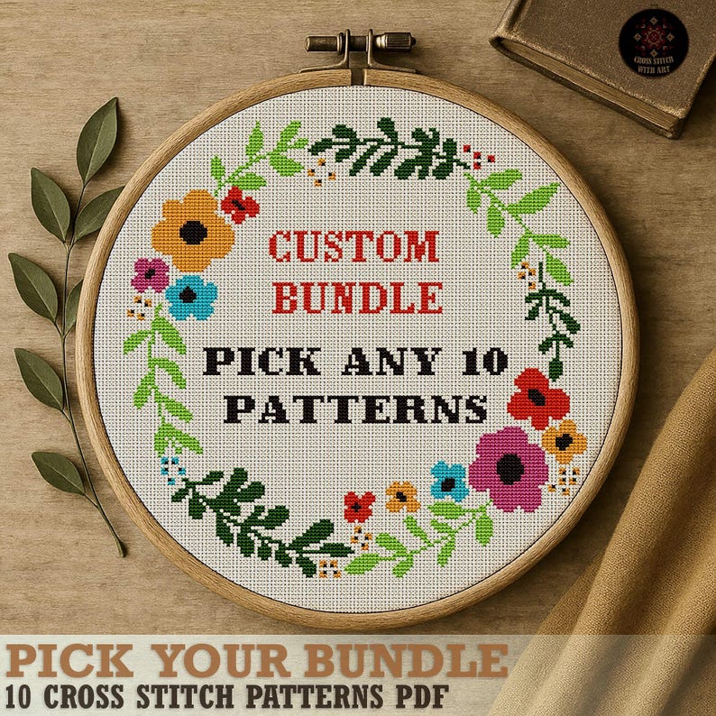 Custom Cross Stitch Patterns Bundle | Pick Any 10 (PDF Charts) - Etsy