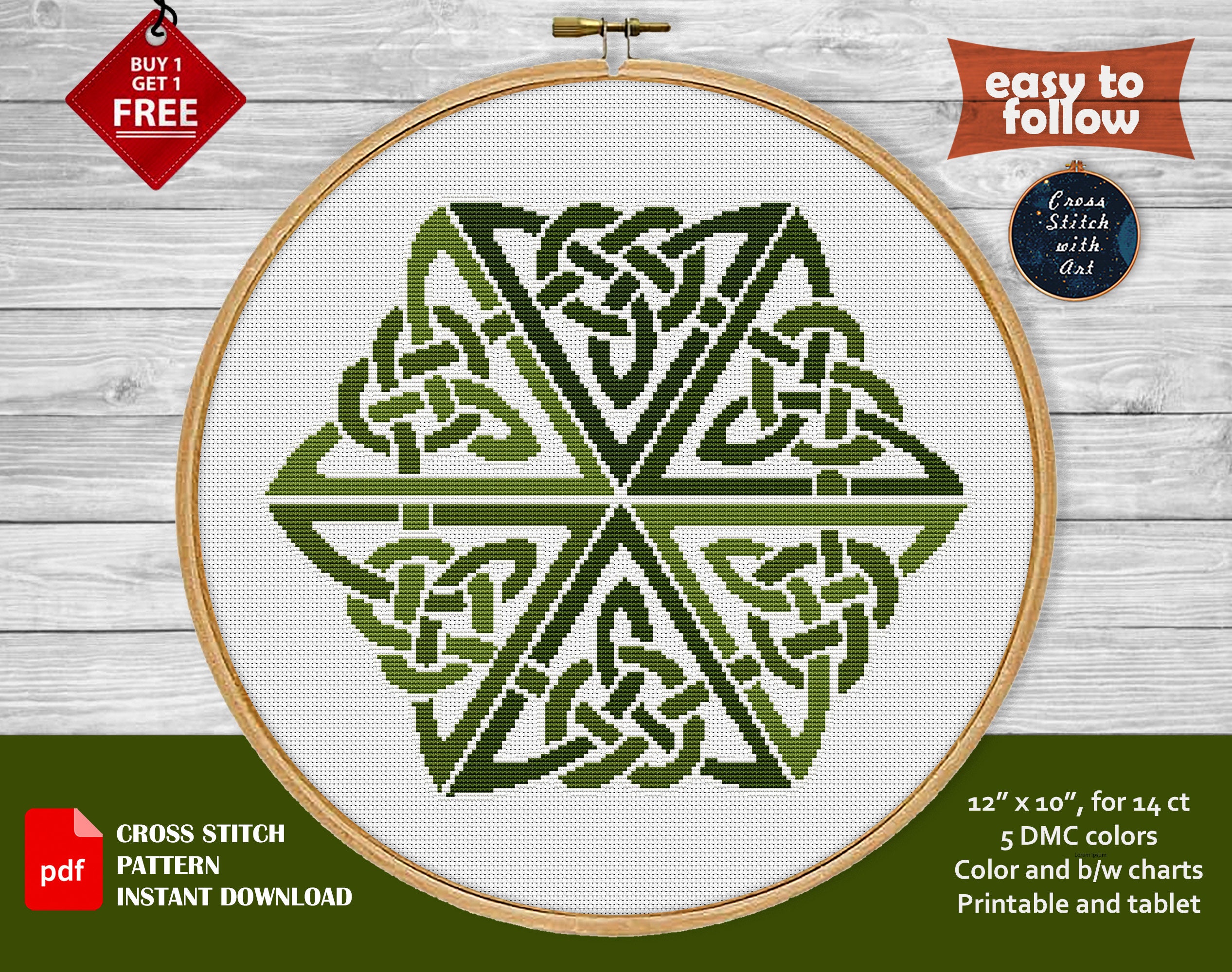 Celtic Cross Stitch Pattern. Mandala Cross Stitch PDF. Celtic - Etsy