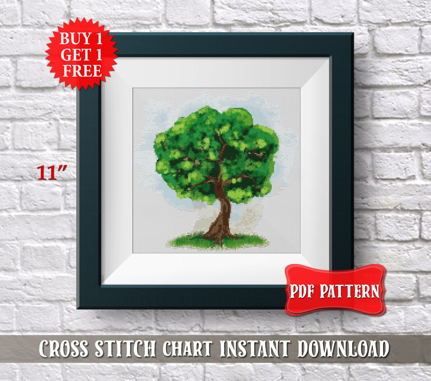 Tree Cross Stitch Pattern. Modern Cross Stitch. Counted - Etsy