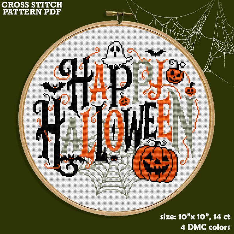 Halloween Cross Stitch - Etsy