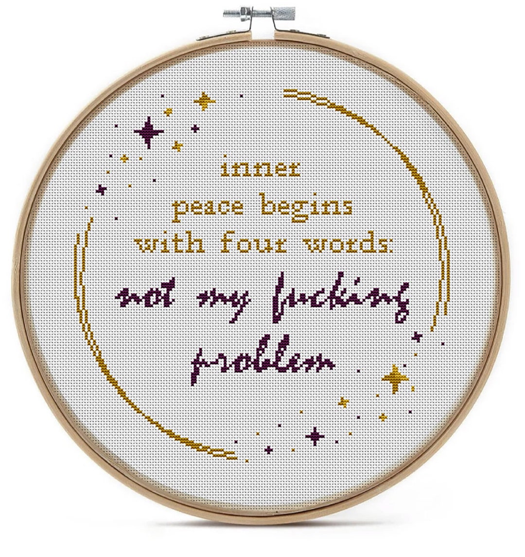 Funny Swearing Cross Stitch Pattern, Path to the Inner Peace, Sarcastic ...