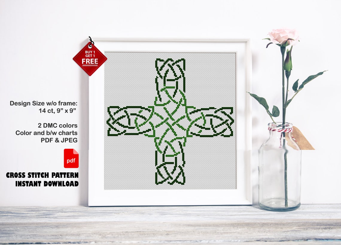 Celtic Cross Stitch Pattern. Celtic Knot Cross Stitch Ornament - Etsy