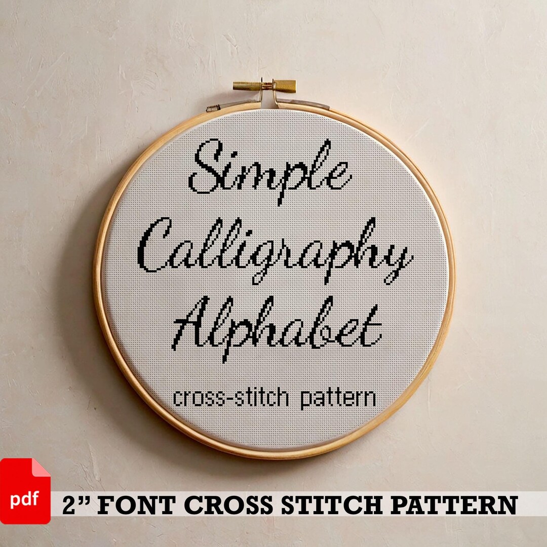 Full Alphabet Font Cross Stitch Pattern PDF. ABC Calligraphy Embroidery ...