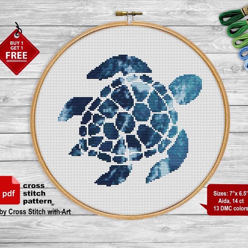 Turtle Cross Stitch - Etsy