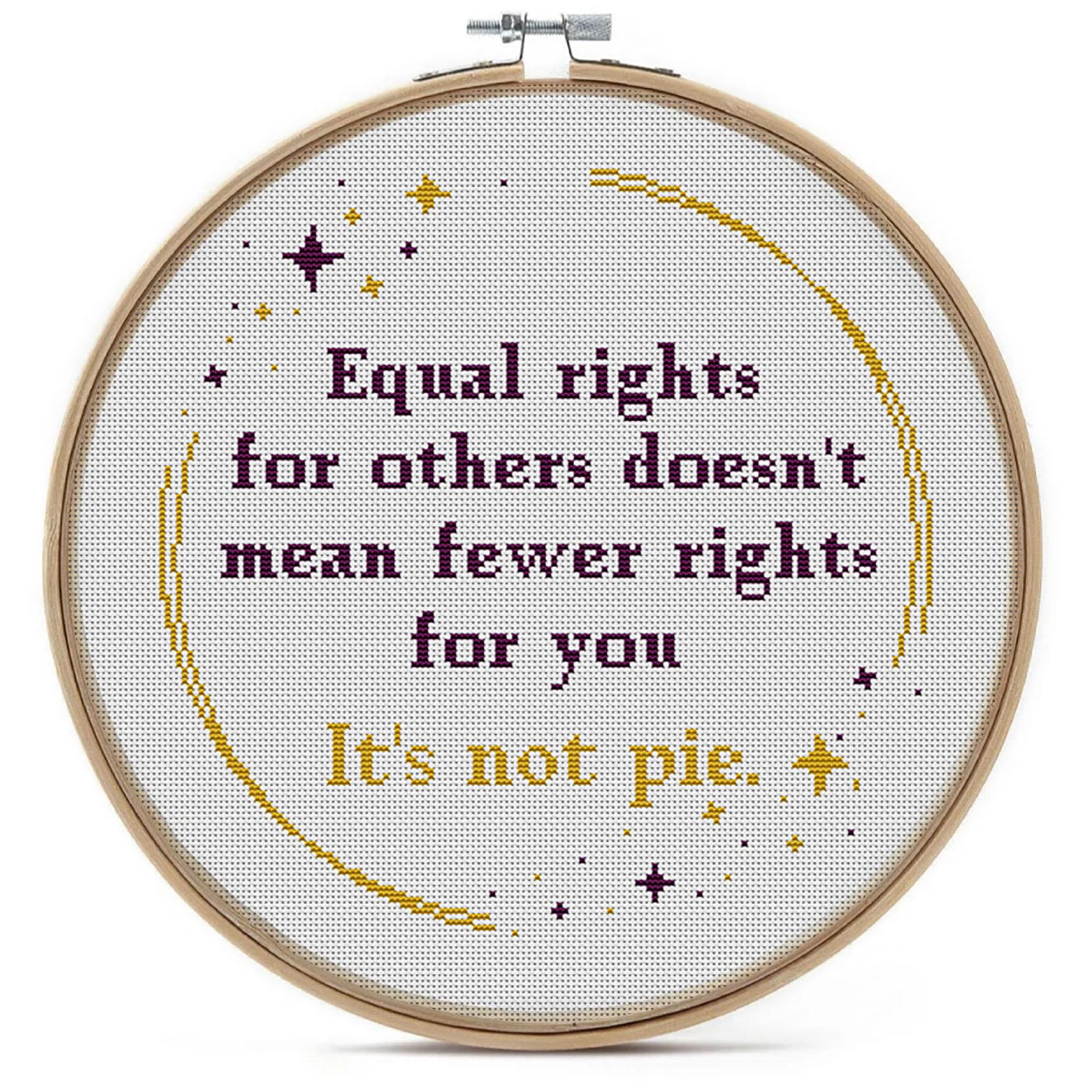 Equal Rights Quote Cross Stitch Pattern – Social Justice (PDF) - Etsy