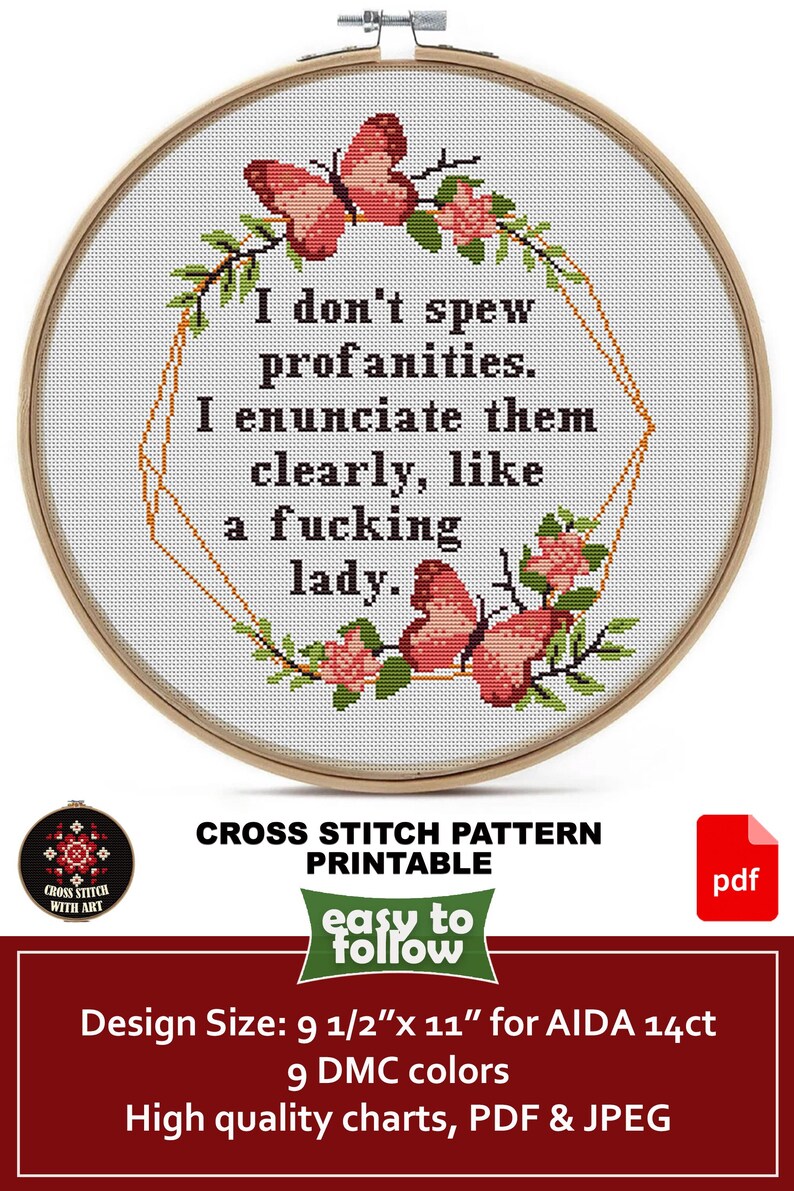 Feminist Quotes Cross Stitch Patterns Bundle – 5 Empowering Designs ...