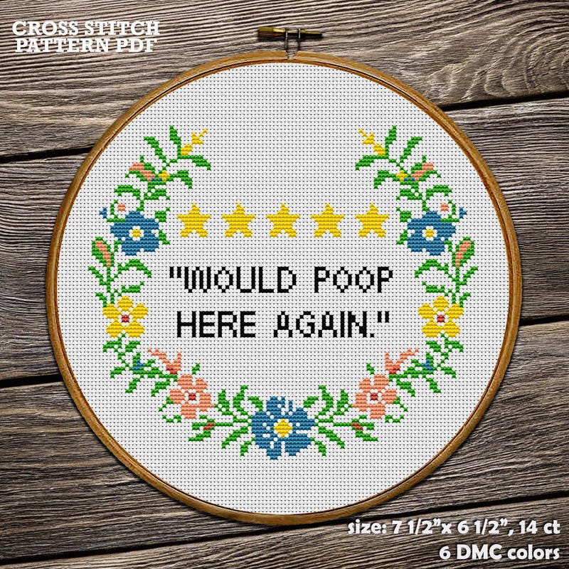 Poop Cross Stitch - Etsy