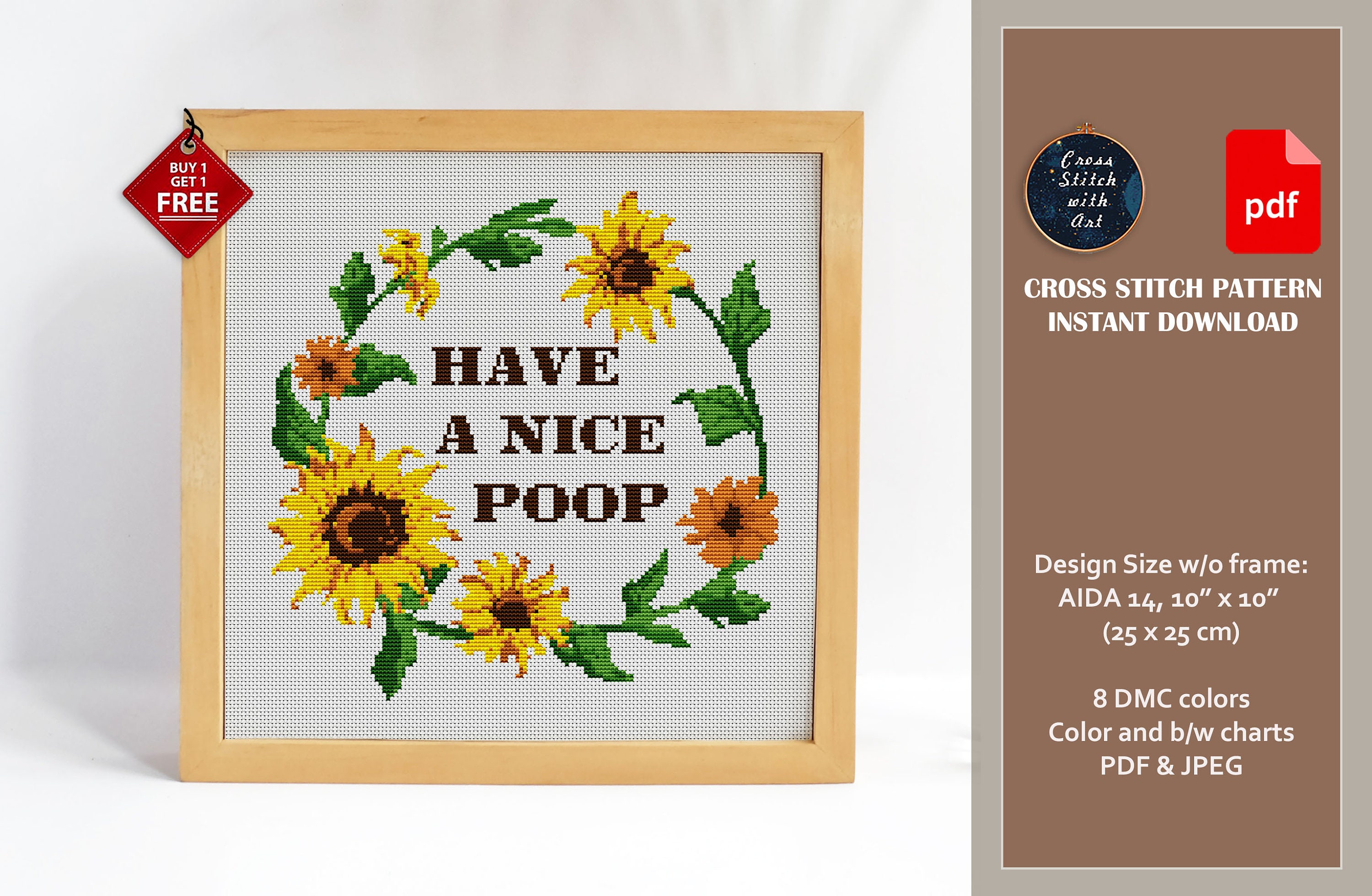 Have a Nice Poop Cross Stitch Pattern. Snarky Cross Stitch - Etsy