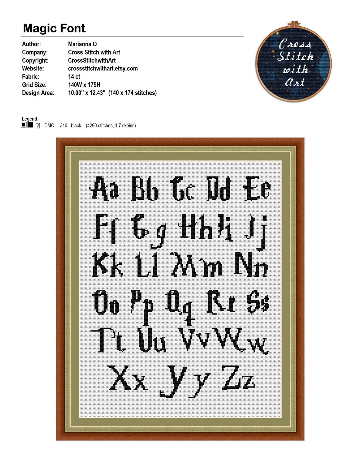 Cross Stitch Alphabet Pattern. ABC Cross Stitch Sampler. Magic | Etsy