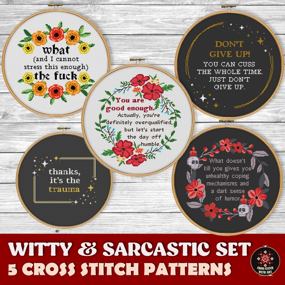 Motivational Funny Cross Stitch Pattern. Sarcastic Cross Stitch PDF ...