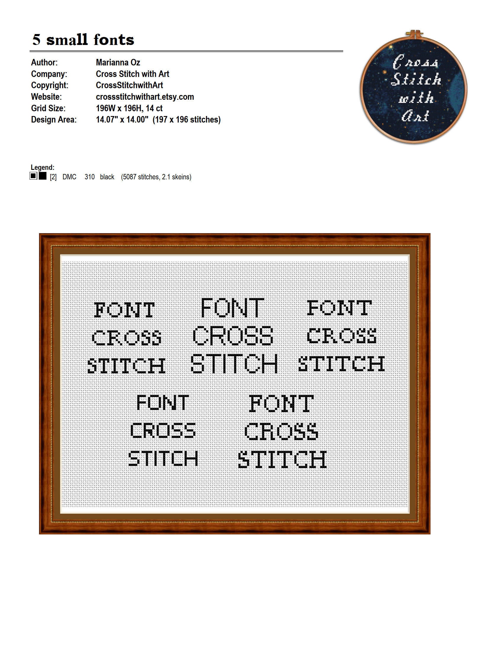 5 Small Font Cross Stitch Pattern. ABC Cross Stitch Sampler. | Etsy