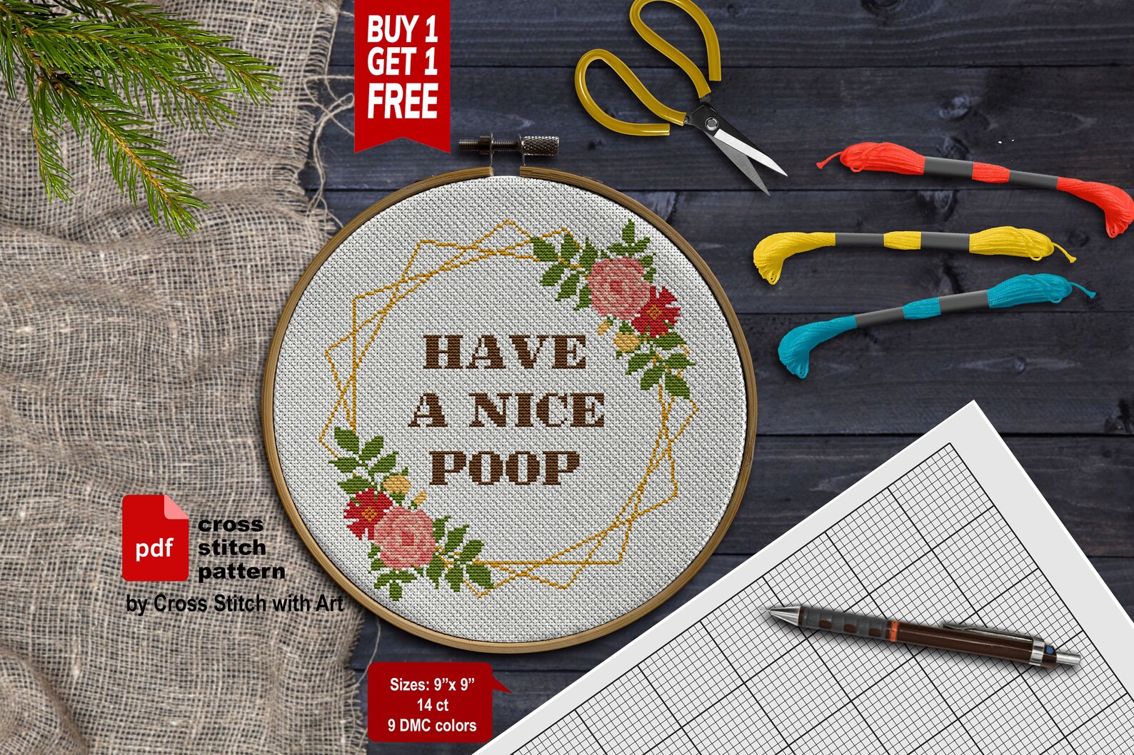 Have a Nice Poop Cross Stitch Pattern. Sassy Cross Stitch PDF - Etsy