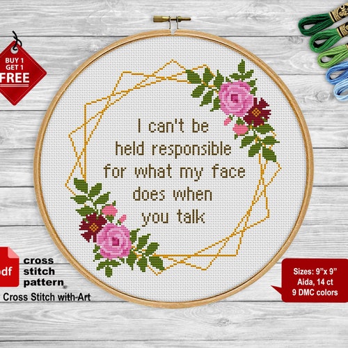 Snarky Cross Stitch Pattern. Sarcastic Cross Stitch PDF. - Etsy