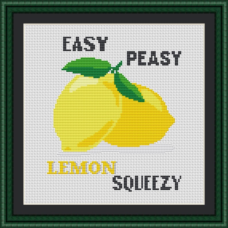 Cross Stitch Pattern PDF. Lemon Cross Stitch. Easy Peasy. - Etsy