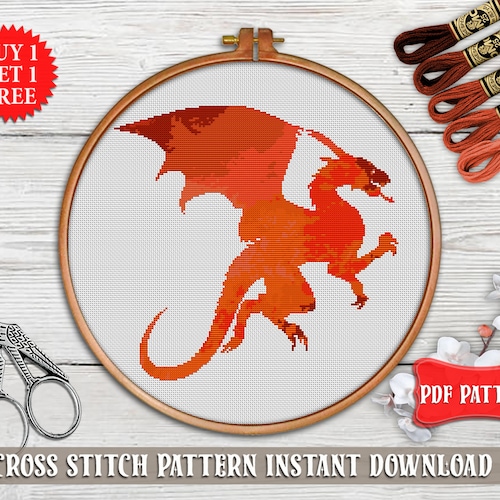 Celtic Dragon Cross Stitch Pattern | Etsy