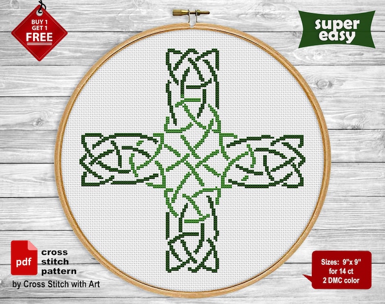 Celtic Cross Stitch Pattern. Celtic Knot Cross Stitch Ornament - Etsy