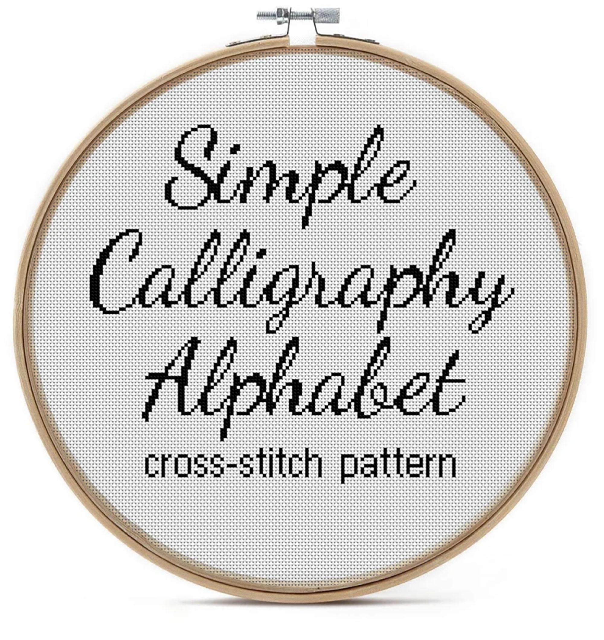 Full Alphabet Font Cross Stitch Pattern PDF. ABC Calligraphy Embroidery ...