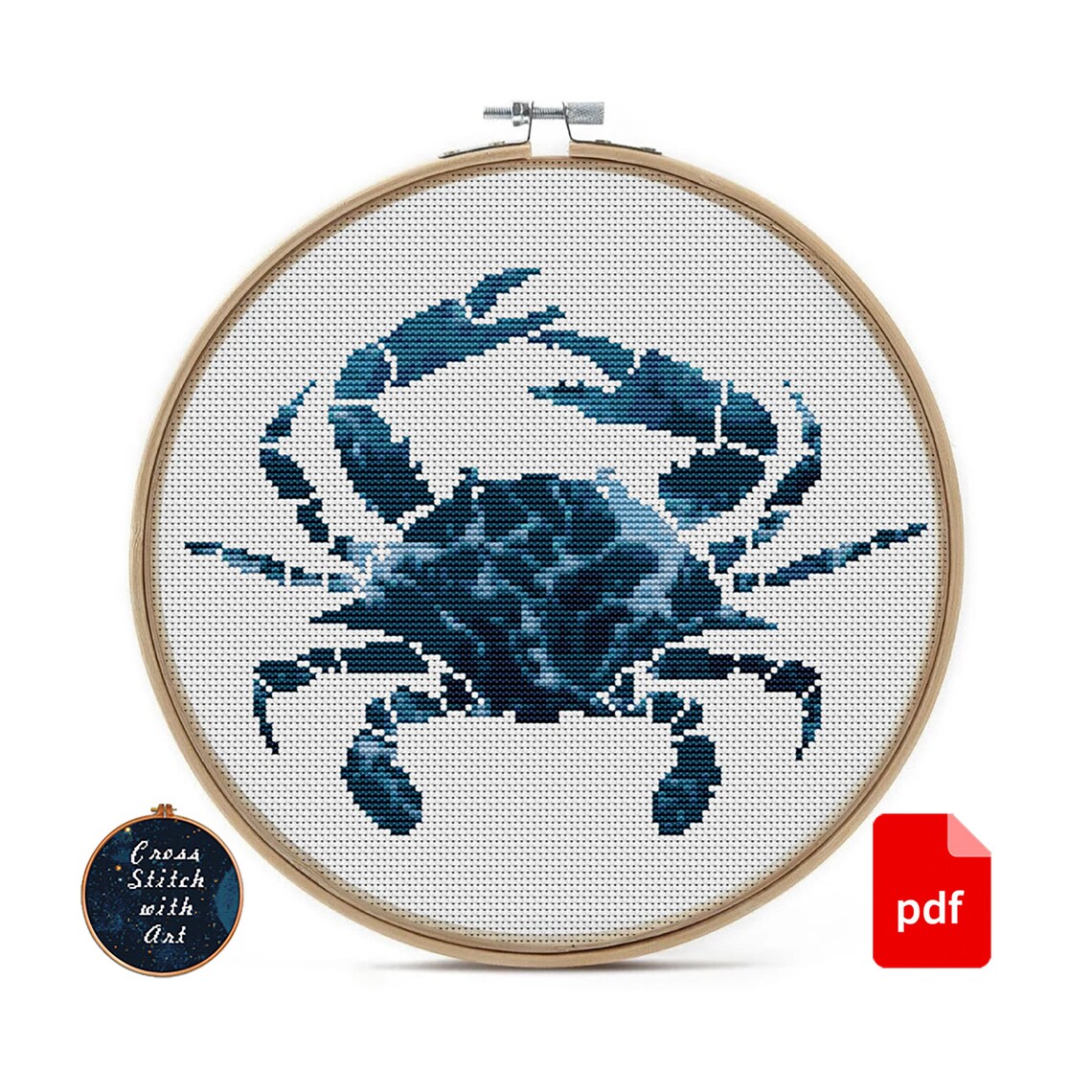 Nature Cross Stitch Pattern. Crab Cross Stitch PDF. Nautical Cross ...