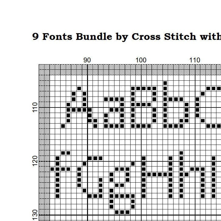 9 Alphabet Cross Stitch Pattern. ABC Cross Stitch Sampler. | Etsy